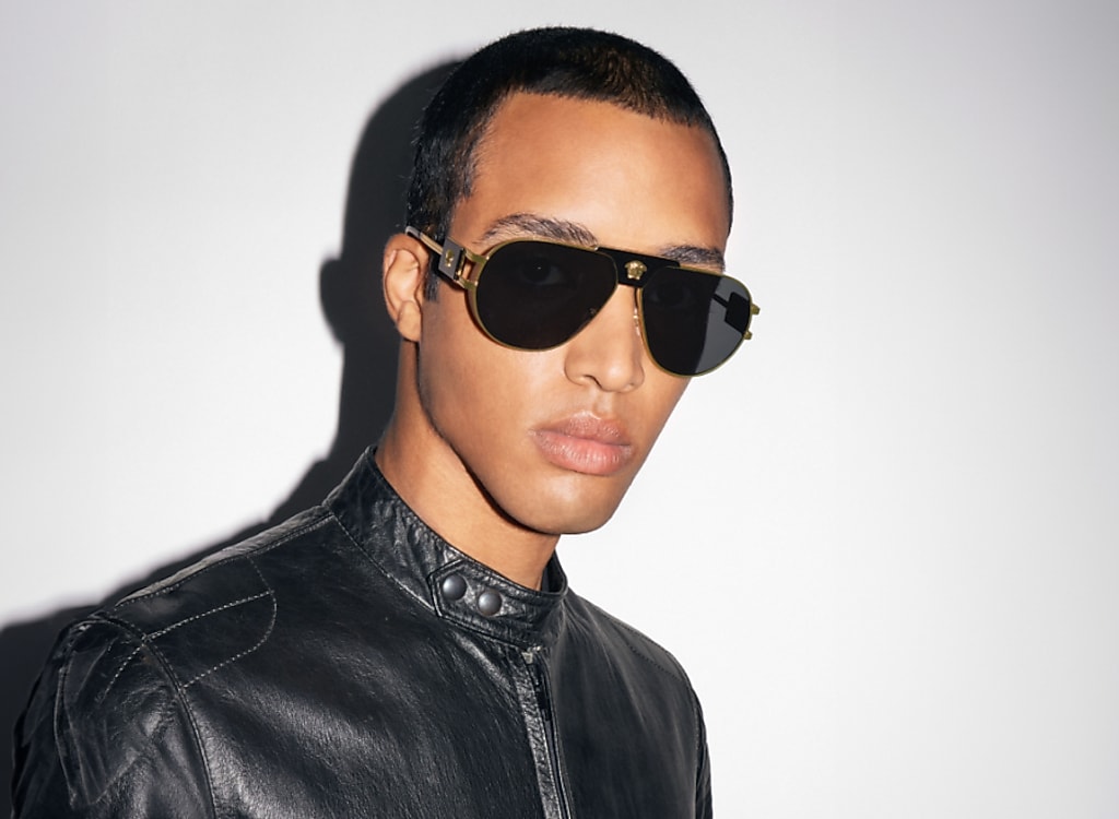 Versace VE2252 63 Dark Grey & Gold Sunglasses | Sunglass Hut USA