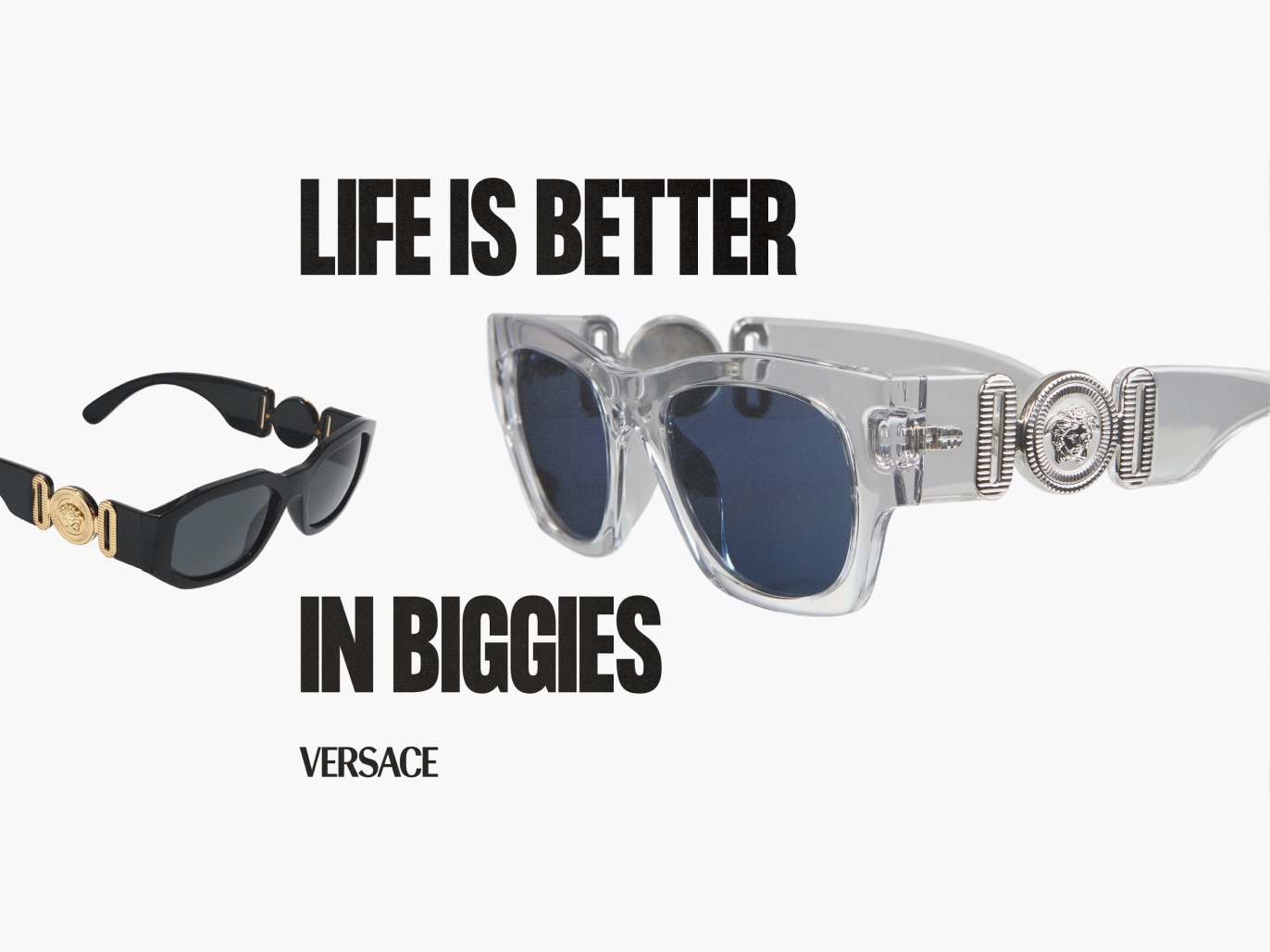 Versace VE4479U M (52 - 19) with Azul lenses and Transparente frame ...