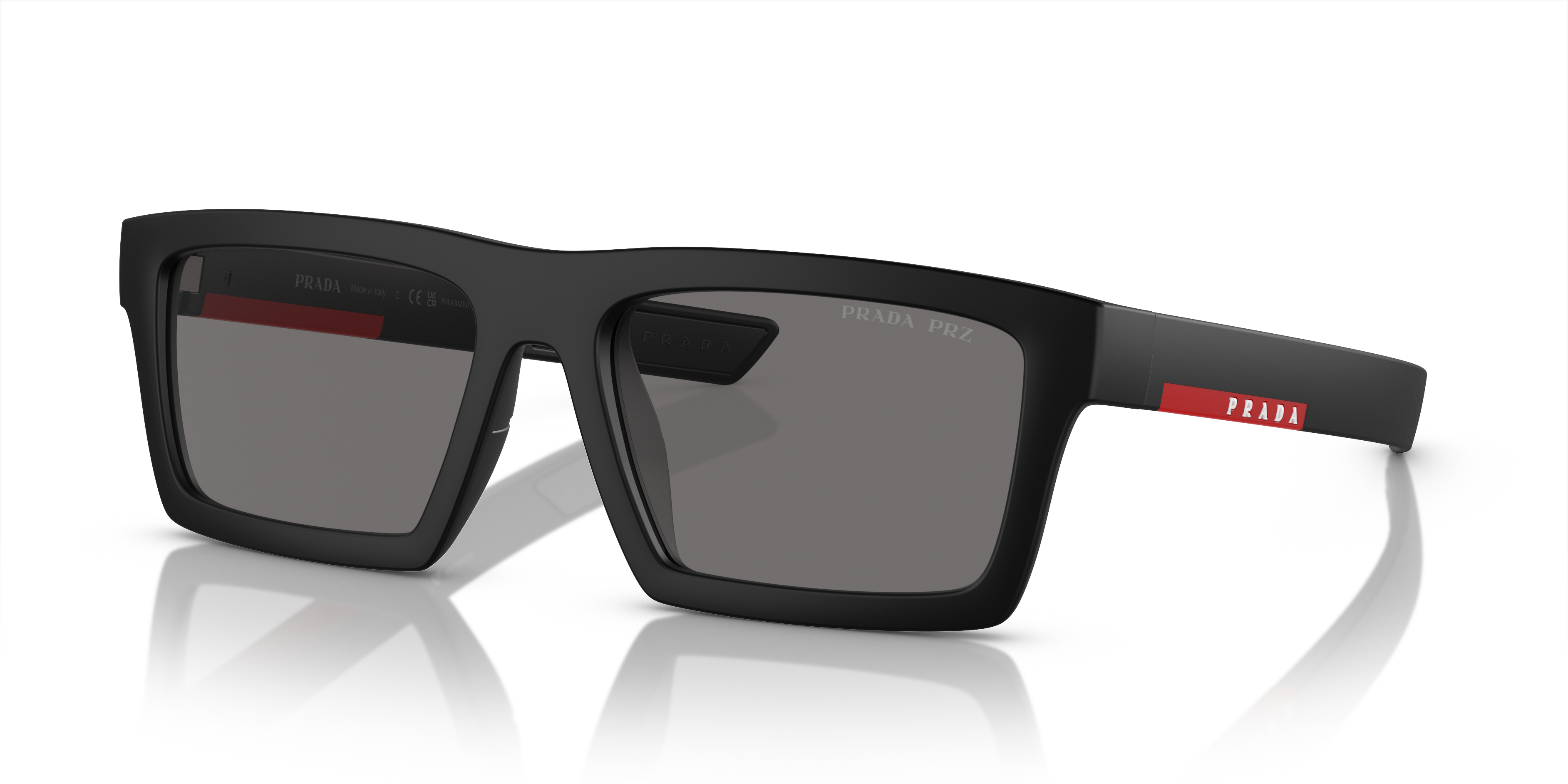 Prada Linea Rossa PS 02ZSU XXL (55 - 18) with Grey lenses and Black ...